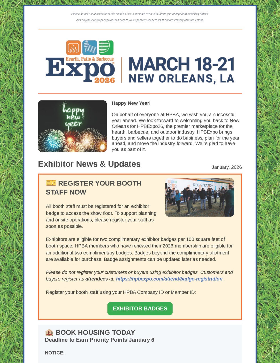 Exhibitor Newsletters - Hearth, Patio & Barbecue Expo